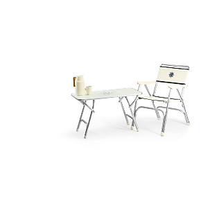 FORMA MARINE Boat Chairs White Vinyl MESH Deck Folding Marine Aluminum Furniture Set of 2 M100PW