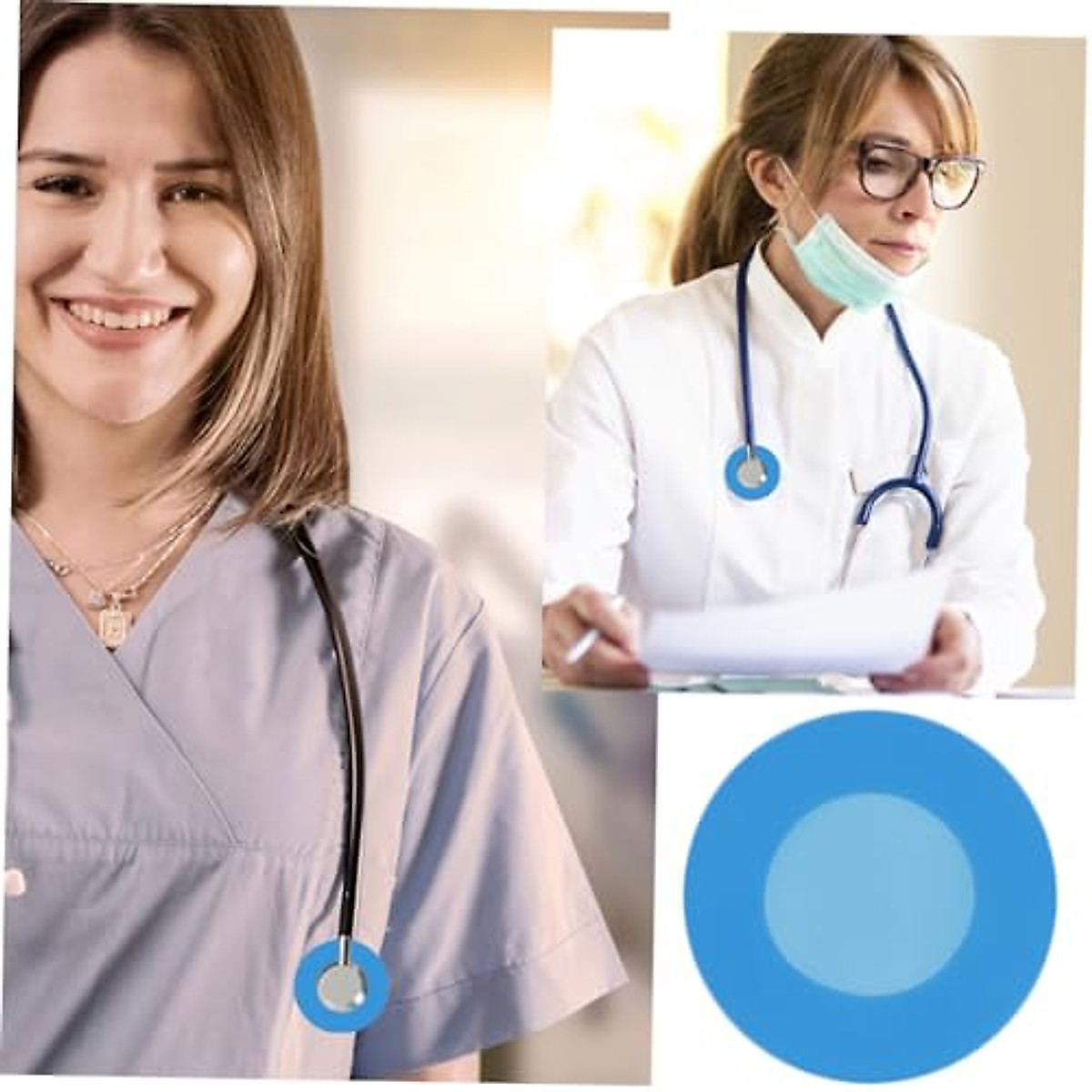 Mobestech 5sets Case Stethescope Nursing Stethethoscope Stethascope Case Protective Cover Head Protective Cover Blue 8pcs*5