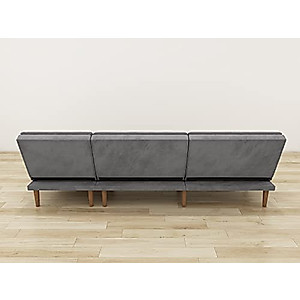 Gold Sparrow Bovey Convertible Sofa Bed Sectional, Fog