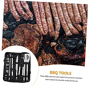 SECFOU 1 Set Barbecue Tool Portable Grilling Spatula BBQ Vegetable Clip Barbecue Grill Utensils Cooking Fork Grill Tongs Outdoor Grill BBQ Supplies Cooking Utensils Stainless Steel Mini