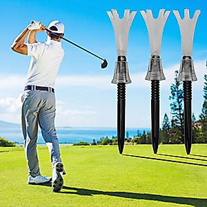Xirfuni Durable Golf Tee, High Performance PP Plastic 3 Pcs/Lot Golf Tee for Today's Larger Drivers for Golf Assisted Traini