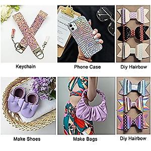 LOTOFUN 30 Pieces Random Colors Faux Leather Sheets 8X 6Inch Multiple Styles Mixed Glitter Grain Texture Embossed Leopard Pattern Printed Colored Leather for Earrings Making Hair Bow and Crafts DIY