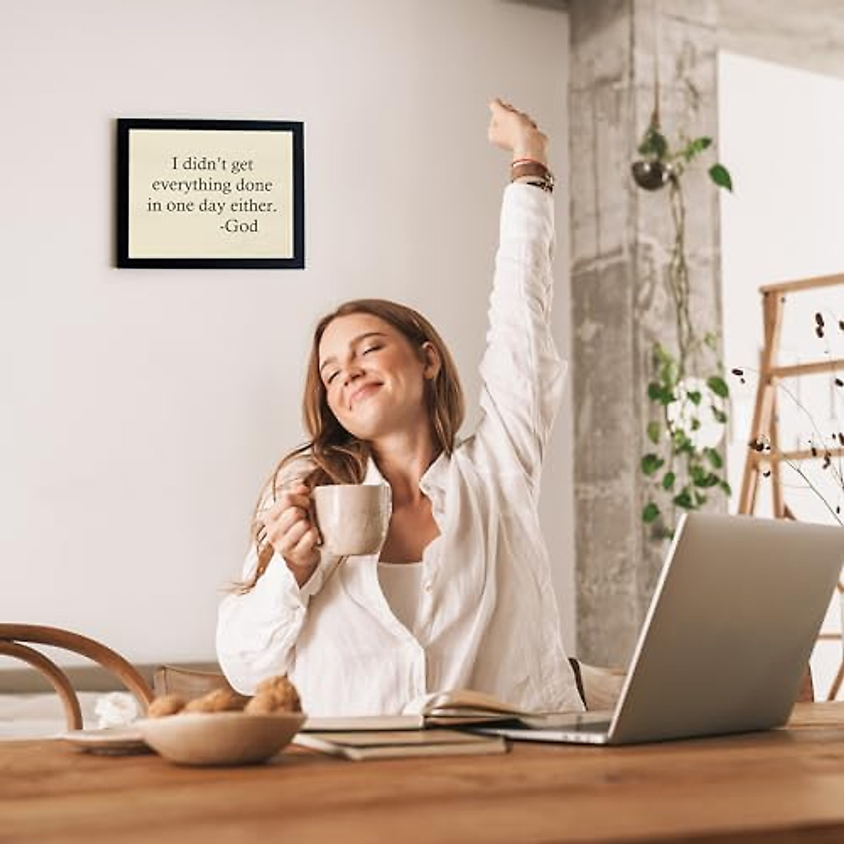 Didnt Get Done In One Day - Christian Wall Decor, Bible Verse Inspirational Wall Art Motivational Scripture Wall Print For Living Room Decor, Office Decor, Church, or Desk Decor, Unframed - 8x10