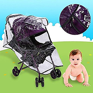 Fdit Clear Baby Stroller Rain Cover PVC Universal Waterproof Ventilation Windproof Dust Weather Shield Umbrella Pram Cover Accessory