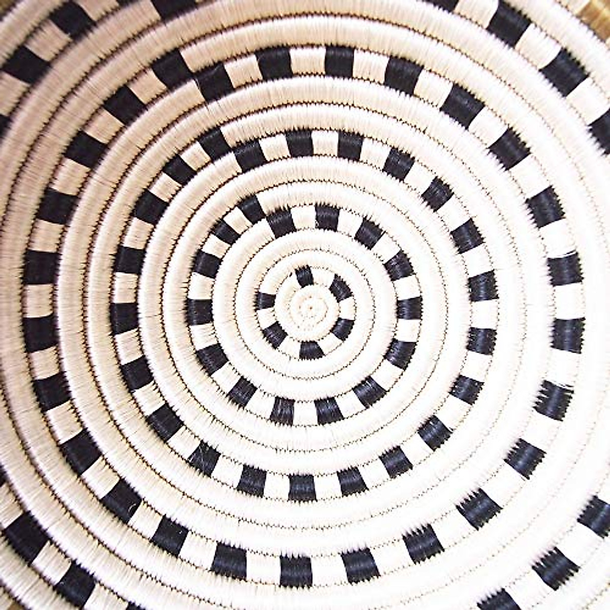 African Basket- Gatonde/Rwanda Basket/Woven Bowl/Sisal & Sweetgrass Basket/White, Black, Gold