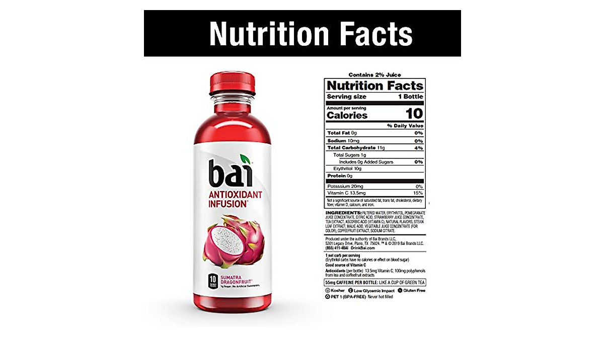 Bai Rainforest Variety Pack - Flavored Water with Antioxidants & Caffeine
