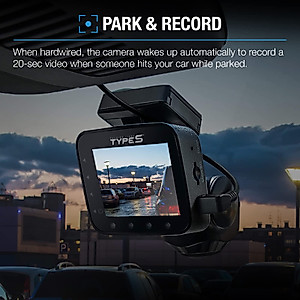 Type S | 360° Smart Dash Camera P100, 1080P FHD Resolution w/Wide Viewing Angle, Multiple Recording Modes, VR Recording, Automatic Night Vision, 24 Hour Surveillance, Perfect for Rideshare Drivers