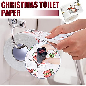 2 Rolls Merry Christmas Toilet Paper Christmas Pattern Series Printed Disposable Toilet Paper Napkins Tissue Christmas Bath Toilet Paper for Xmas Fun Party Novelty Gag Gifts Bathroom Decor (2)
