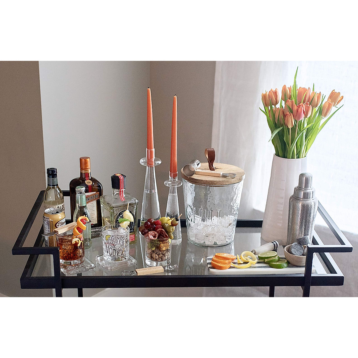 Mud Pie Striped Marble Board Sets (Long), board 16"" x 7"" | spreader 7"""