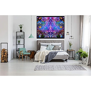 Psychedelic Tapestry | Trippy Wall Hanging | Visionary | Trippy Art | DMT | The Gates of Atlantis (Small)