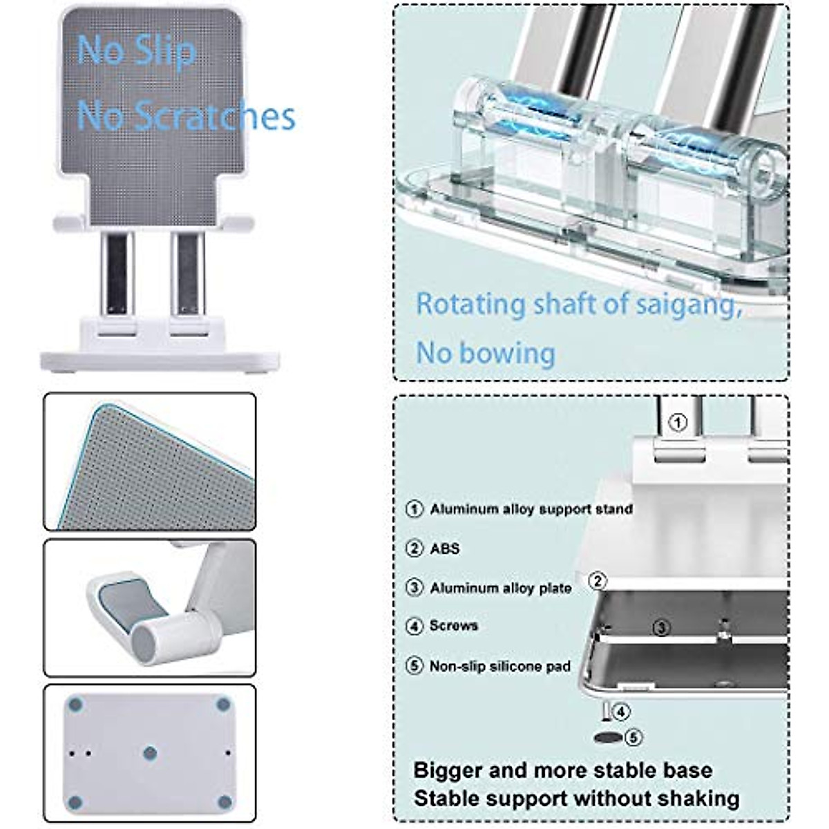 Portable Monitor Stand-Tablet Stand,Foldable &Adjustable,Super Sturdy,Tablet Holder Stand for Desk Compatible with iPad Pro/Tablets/Portable Monitor 7"-15.6", Stand Holder for Surface Pro(Black)