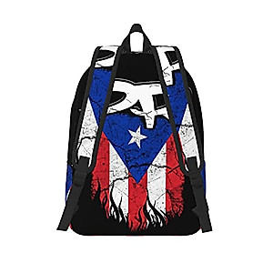 FYCFSLMY Puerto Rico Pr Flag Backpack with Adjustable Straps, Suitable for Travel Picnics Activities