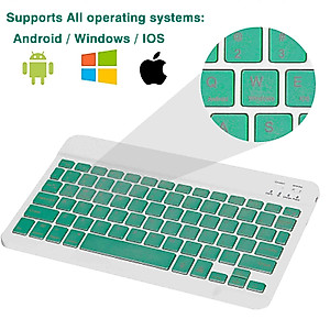 UX030 Lightweight Ergonomic Keyboard with Background RGB Light, Multi Device Slim Rechargeable Keyboard Bluetooth 5.1 and 2.4GHz Stable Connection Keyboard Compatible with Microsoft Surface Duo 2