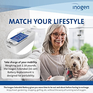 Inogen Extended (16-cell) Battery - for the Inogen One G5/Inogen Rove 6 - Up to 12 hours, 45 minutes of battery life on setting 1-2.18 lbs.