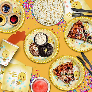 What Will the Little Honey Bee? Gender Reveal Party Supplies Set Plates Napkins Cups Tableware Kit for 16