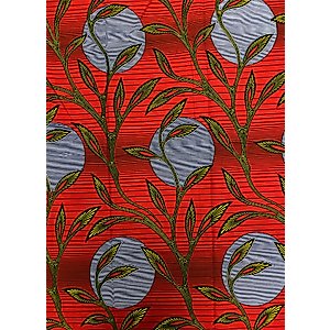 African Ankara Wrapper Wax Prints Fabrics-Moonlight Design- Red, Blue, White, Black -Sell by 6 Yards- 100% Cotton-for Men and Women