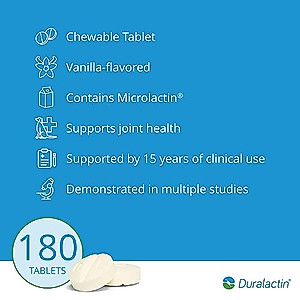 PRN Pharmacal Duralactin Canine Chewable Tablets - Joint Health Supplement for Dogs and Puppies Supports Reduced Inflammation - Vanilla-Flavored Tablets Containing Dried Milk Protein - 180 Canine Chews