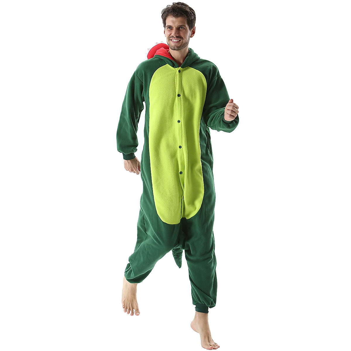 SAMGU Dinosaur Onesie Adult Halloween Christmas Animal Cosplay Costume One Piece Pajamas for Men Women Medium