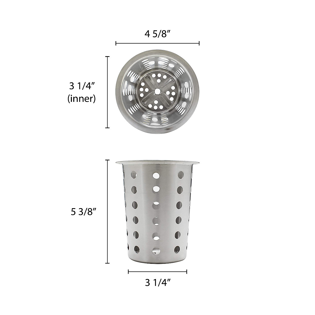 Thunder Group Perforated Flatware Cylinder, Stainless Steel