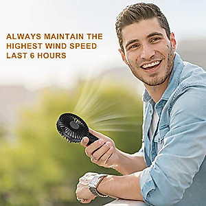YunTuo Portable Handheld Fan, 4400mAh Battery Operated Rechargeable Personal Fan, 6-15 Hours Working Time for Outdoor Activities, Summer Gift for Men Women