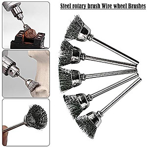 60 Pcs Wire Brushes Set, Rocaris Steel Wire Wheels Pen Brushes Set Kit Accessories for Rotary Tool
