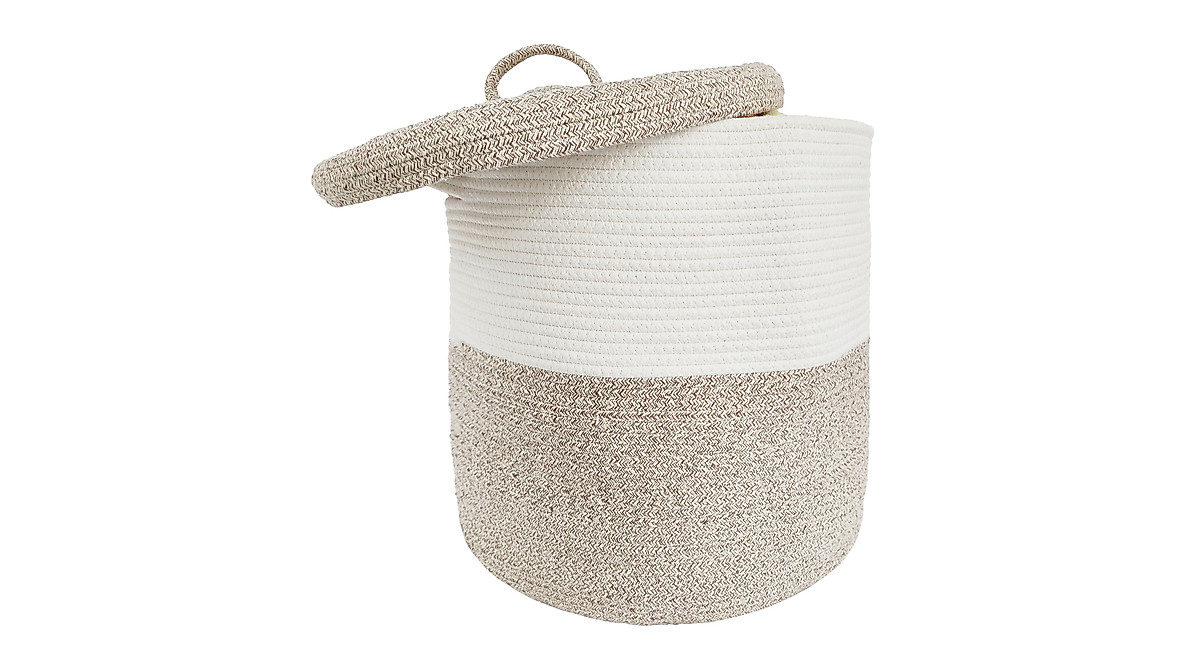 Large Woven Storage Basket with Lid - Versatile & Stylish