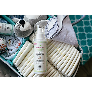 Organic Diaper Area Wash - Cruelty-Free Baby Spray for Sensitive Skin, Hypoallergenic Diaper Rash Spray, Gentle No Rinse Cleansing Water for Cloth Diaper Wipes - 5floz by Mambino Organics