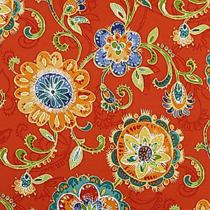 RSH Décor Indoor Outdoor 2 U-Shape Wicker Cushions & 2 Lumbar Pillows Weather Resistant, Carnival Fanfare Orange