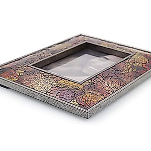 LushAccents Photo Picture Frame - 4" x 6", Mosaic Glass Premium Frame for Wall and TableTop Display