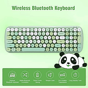 Wireless Bluetooth Keyboard, Universal Portable Multi?Device Keyboard for Bluetooth 5.1 Wireless Keyboard for Laptop Mobile Phone Tablet(Green)