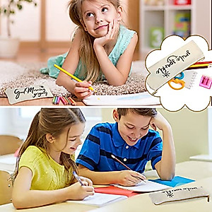 10 Pieces Canvas Pencil Bag with Zipper Canvas Pen Pouch Makeup Bag Pencil Case Cosmetic Bag Travel for Office and Back to School, 7.9 x 3 inch