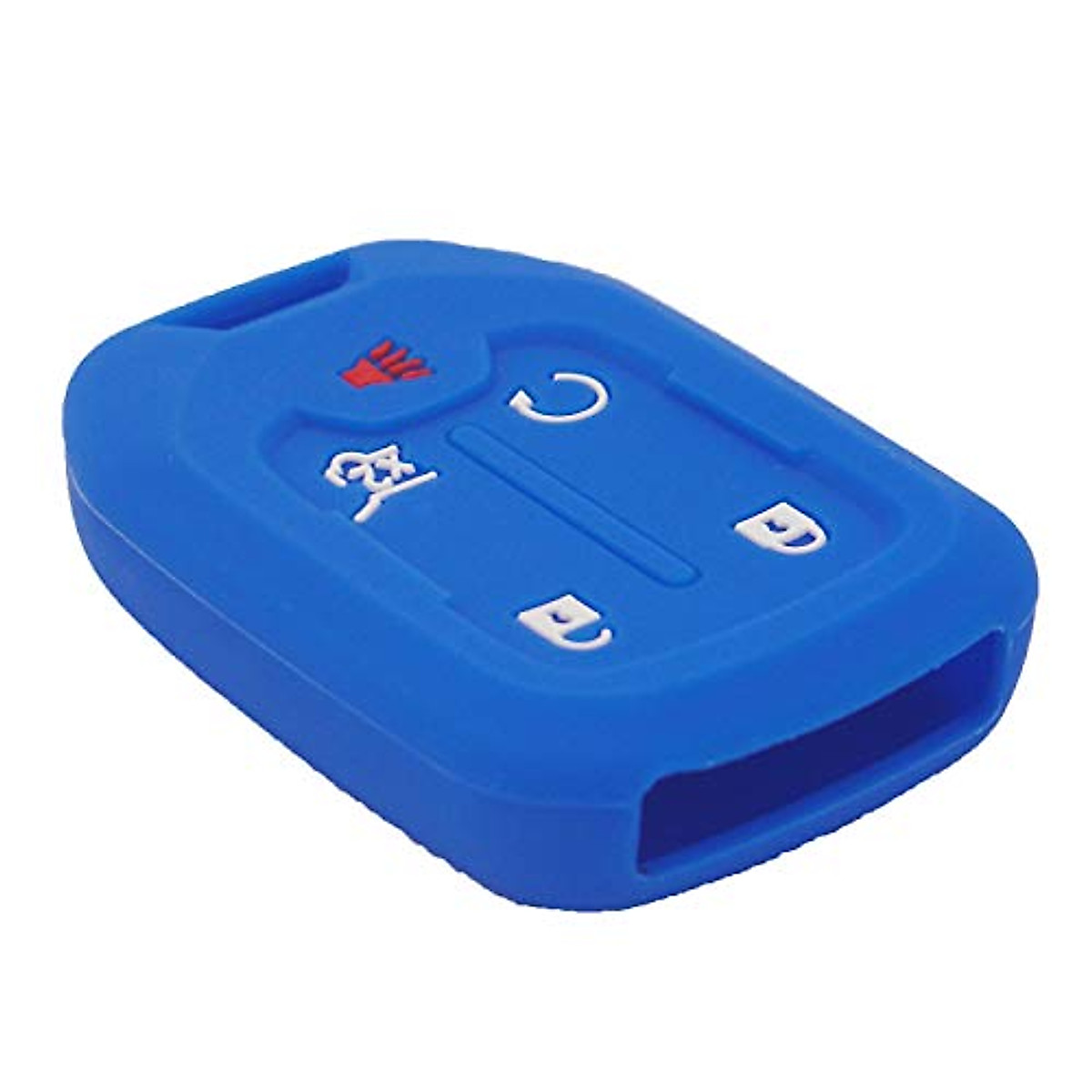 LemSa 2pcs Silicone 5 Buttons Smart Key Fob Cover Remote Keyless Entry Bag Compatible with GMC Acadia Terrain Yukon Chevrolet Suburban Tahoe, Black Blue