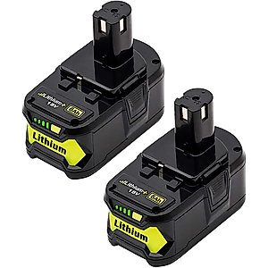 VIRSHX BATT 2Pack 18V 6.0Ah Battery Replacement Compatible with Ryobi 18V Lithium-ion Battery P102 P103 P105 P107 P108 P109 Cordless Tool Battery