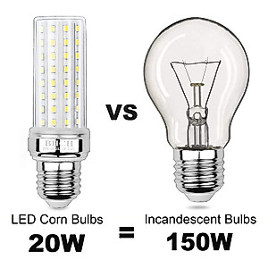 BHCH LED Corn Bulbs 20W, E26 Edison Screw Bulbs, 150W Incandescent Bulbs Equivalent, Neutral White 4000K, Non-Dimmable, Pack of 3