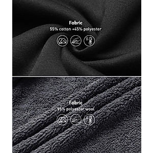 SCODI Hoodies for Men Heavyweight Fleece Sweatshirt - Full Zip Up Thick Sherpa Lined Hooded Jacket Black Middle gray 2XL