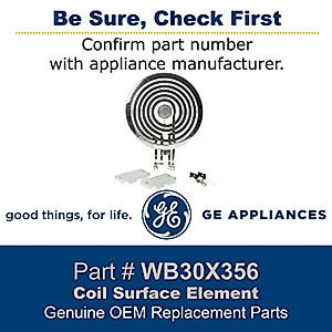 GE WB30X356 Genuine OEM 6" Coil Surface Element Kit for GE Electric Ranges