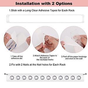 Yolev 2 Pack Necklace Hangers Acrylic Necklaces Holder Wall Mounted Jewelry Organizer Hanging Necklace Holder, Shape Hooks, Jewelry Hangers for Necklace,