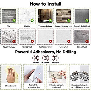 Corner Shower Caddy Shelf with Adhesive Hooks and Soap Dish,No Drilling RustProof Stainless Steel Shower Basket Shelves for Bathroom Storage Organizer