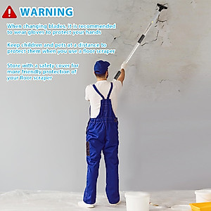 Floor Scraper, Scraper Tool Long Handle Adjustable 31" to 61" with 4-inch Razor Blade Stainless Steel Material Cleaning Glass Wall Gum Paint Tile Glue Linoleum Carpet Sturdy Durable