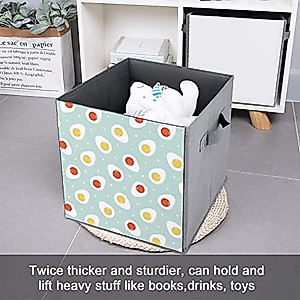 Boiled Eggs Collapsible Storage Bins Basics Folding Fabric Storage Cubes Organizer Boxes with Handles