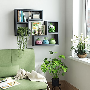 ENPKLUTE Nice Cube Wall Mount Shelves Set of 2, L Shaped Square Shelves for Wall, Rectangular Box Decorative Shelves for Living Room, Bedroom, Office, Bathroom, Entryroom