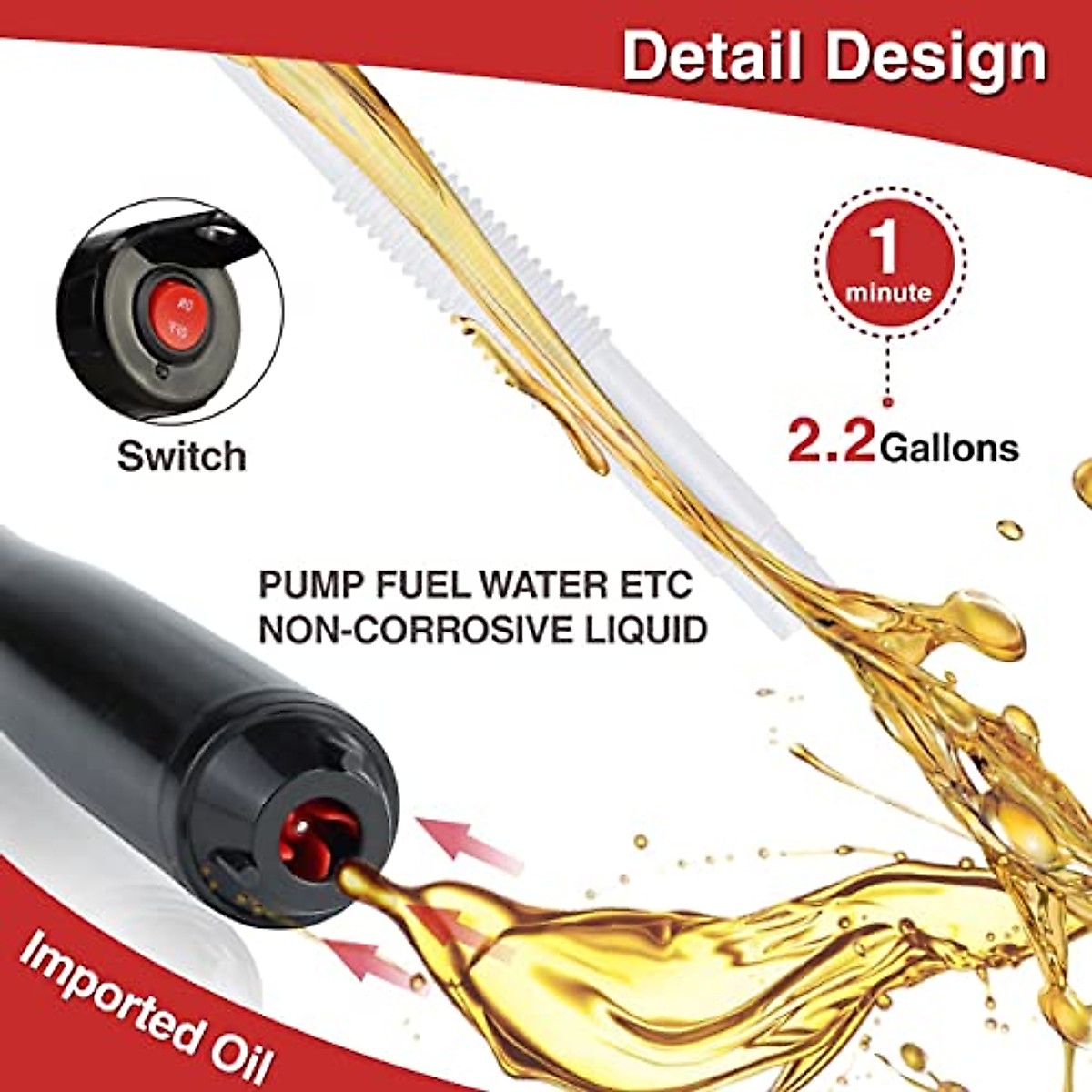 AETLEEMO Portable Power Battery Pump, Water&Fuel Transfer Pump Up to 2.2 GPM, Battery Operated Liquid Transfer Pump for Gasoline Diesel Oil Fish Tank