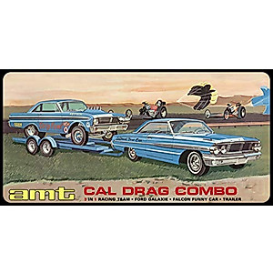 AMT Cal Drag Combo 1964 Galaxie, AWB Falcon & Trailer 1:25 Scale Model Kit