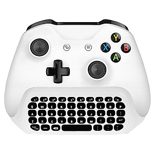 OSTENT 2.4G Wireless Chat Gamepad Keyboard with Headset Audio for Microsoft Xbox One/S/X Controller Color White