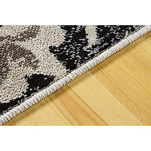 L'Baiet Katie Beige Brown Floral Ikat Pattern Mid-Century Modern Indoor 8' x 10' Area Rug
