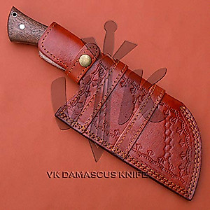 Custom Handmade Cleaver Chopper chef knife kitchen knife Serbian Home fixed blade Knife with sheath VK5511