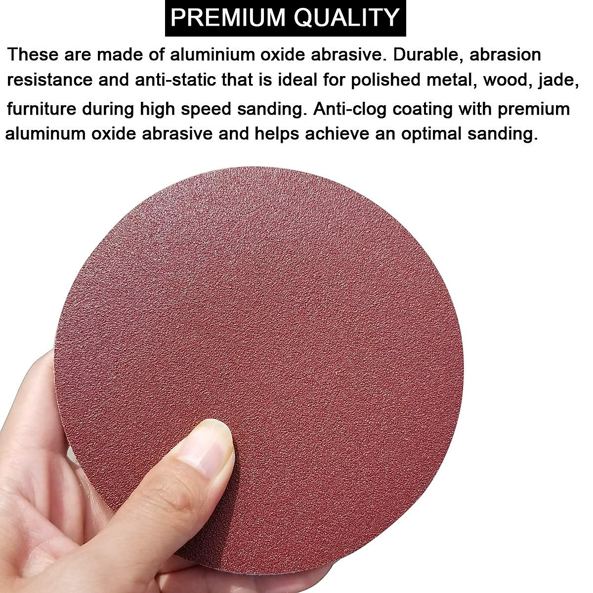 Sackorange 60 PCS 5" PSA Sanding Discs-10 Each of 80, 100, 120, 180,240, 400 Grit - 5 Inch Self Adhesive Stickyback Sandpaper Discs for DA Sander, Sand Automotive Car Paint, Woodworking Wood, Metal