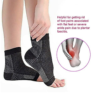 CDBH Heelsium Pain Relief Socks, Heelsium Instant Pain Relief Socks, Compression Socks for neuropathy pain, plantar fasciitis socks for women (Black,2pairs,L)