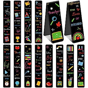 12 Pack Teacher Appreciation Bookmark, Magnetic Bookmark Teacher Magnetic Page Clips Thank You Gifts for Teachers for Appreciation from Student, Women and Men