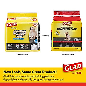 Glad for Pets Black Charcoal Puppy Pads 23" x 23" | Puppy Potty Training Pads That ABSORB & NEUTRALIZE Urine Instantly | New & Improved Quality Puppy Pee Pads, 100 count